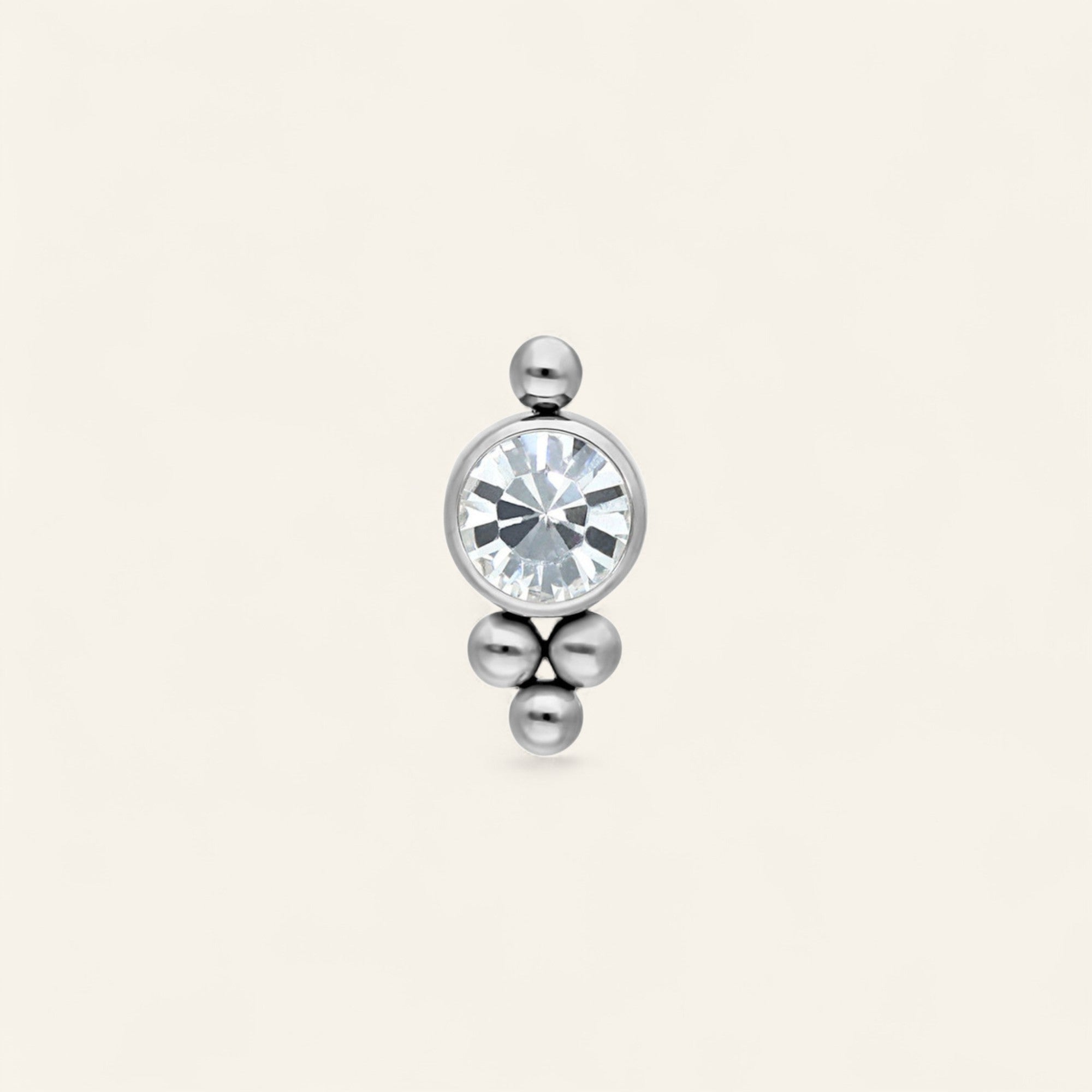 The Titanium Balled Bezel Stud Top | Cz – Black Betty Design