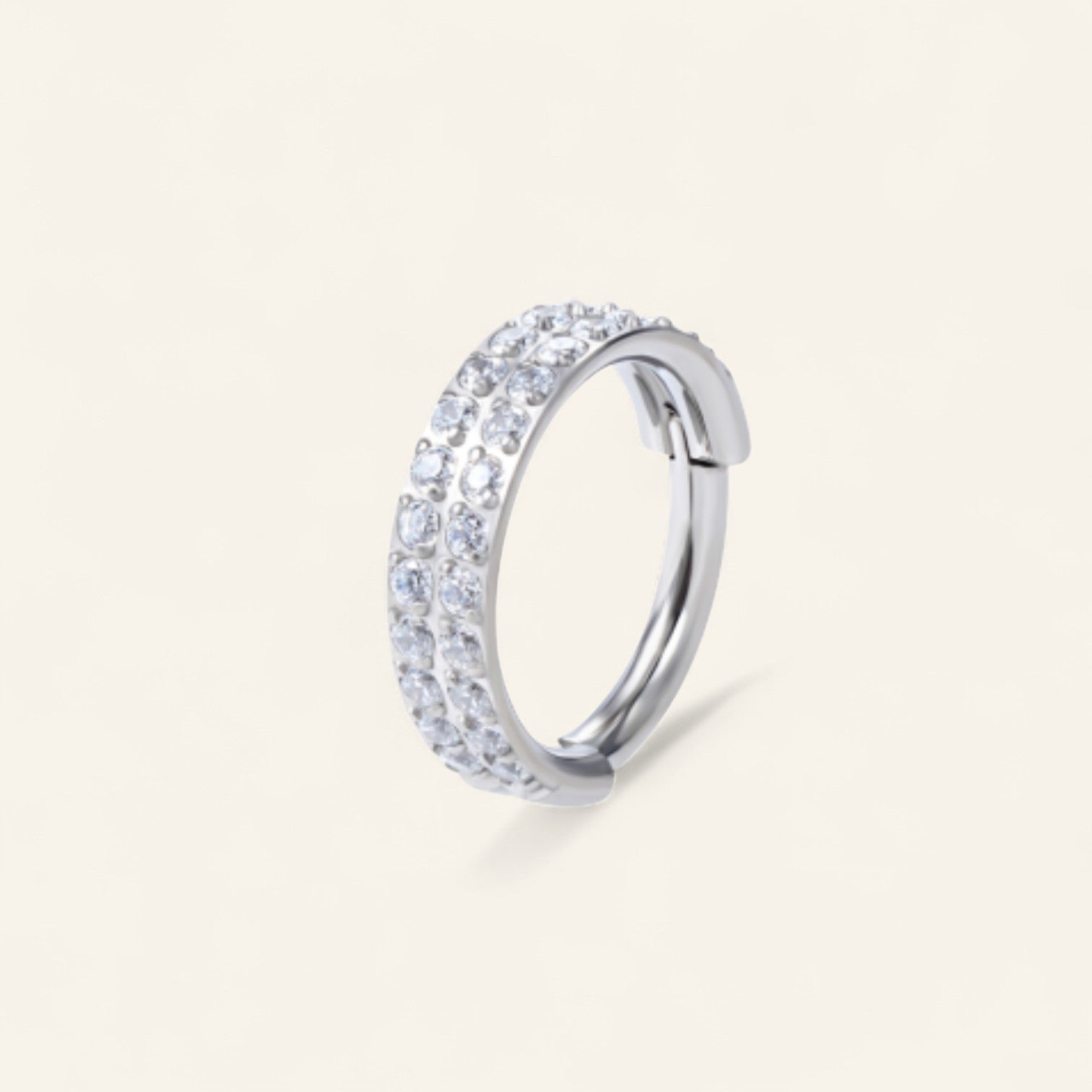The Titanium Double Stacker Side Facing Hoop Clicker | Cz – Black Betty ...